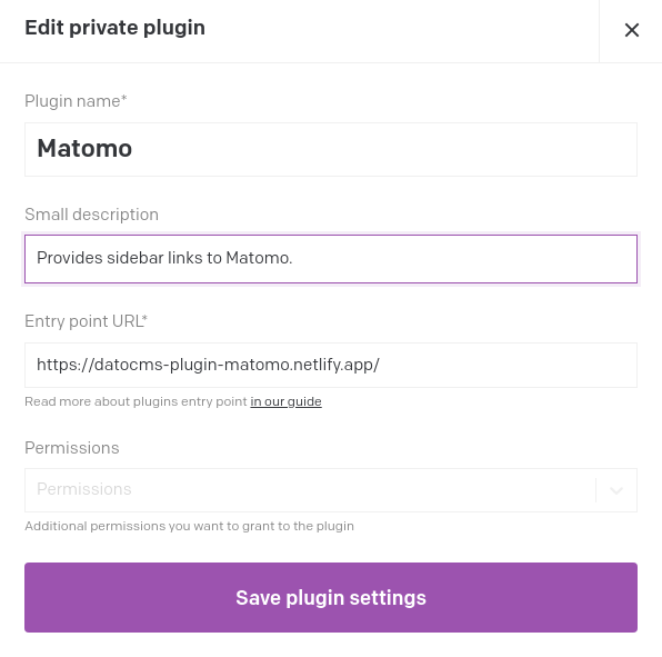 Matomo - Plugins — DatoCMS